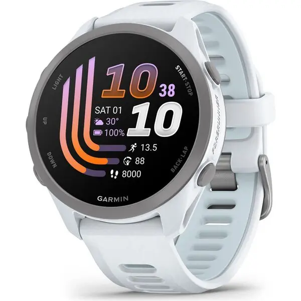 GARMIN Forerunner 170 Music 43mm Smartwatch - White And Cloud Blue