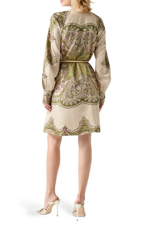 MARCIANO Khlifia Long Sleeve Belted Fit & Flare Mini Dress