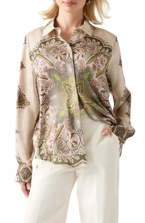 MARCIANO Melissa Mixed Print Button-up Shirt