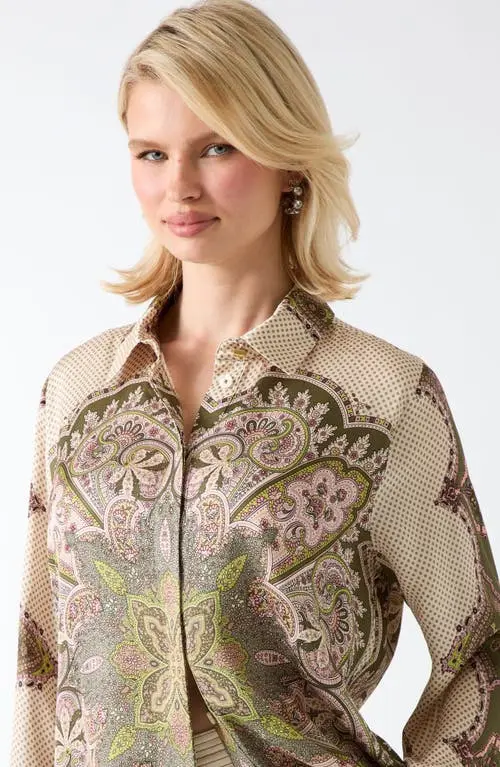MARCIANO Melissa Mixed Print Button-up Shirt