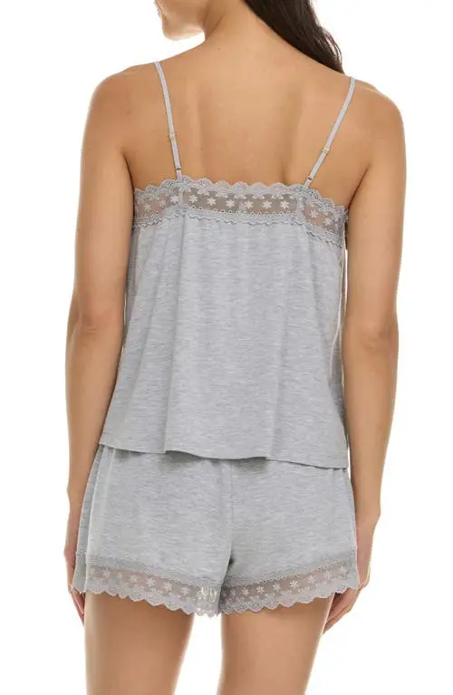 Flora Nikrooz Maven Lace Trim Jersey Short Pajamas - Heather Gray