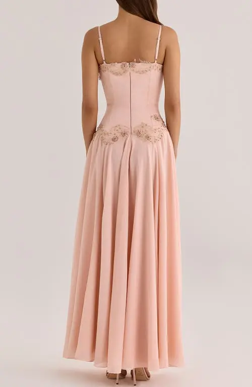 House Of Cb Saloma Satin Georgette Gown