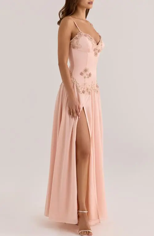 House Of Cb Saloma Satin Georgette Gown