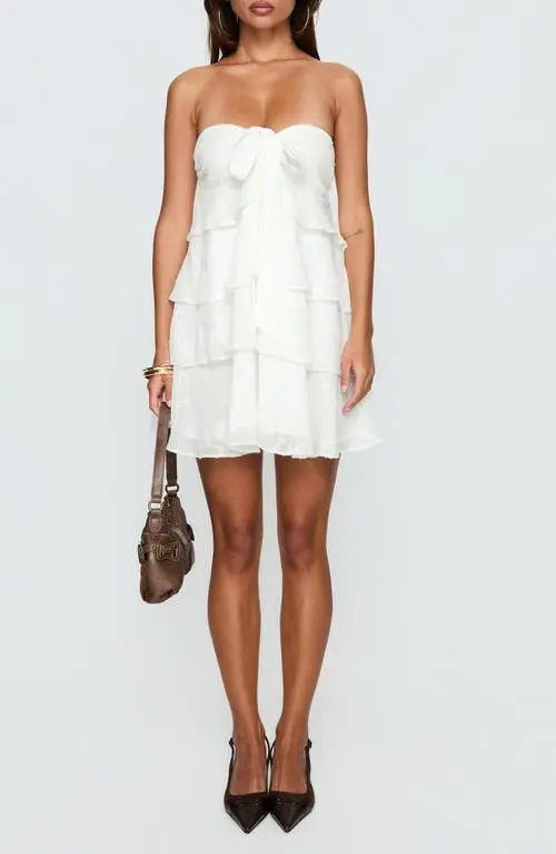 Princess Polly Kalari Strapless Layered Minidress - White