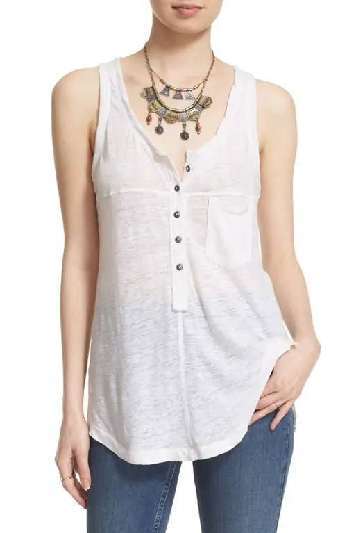 Free People Traveler' Linen Tank - White