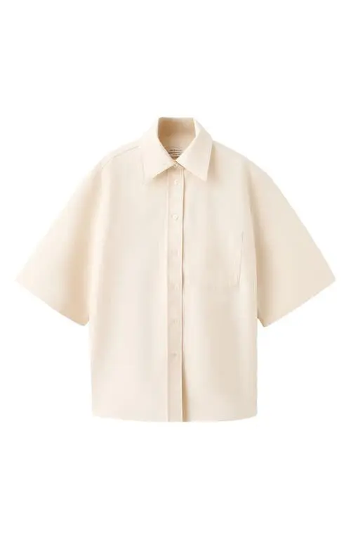 Mango Cotton Blend Tie Back Button-up Shirt