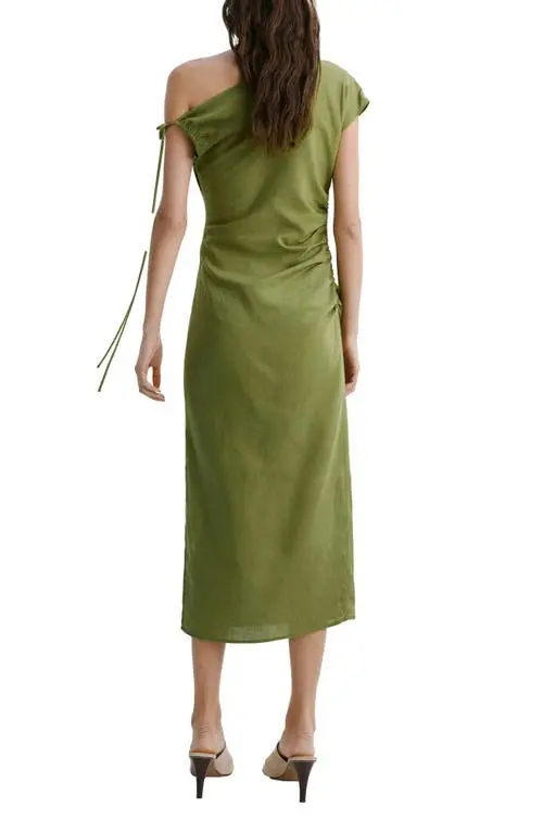 Mango One-shoulder Midi Dress