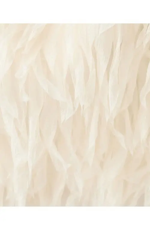 Mango Textured Fringe Strapless Crop Top
