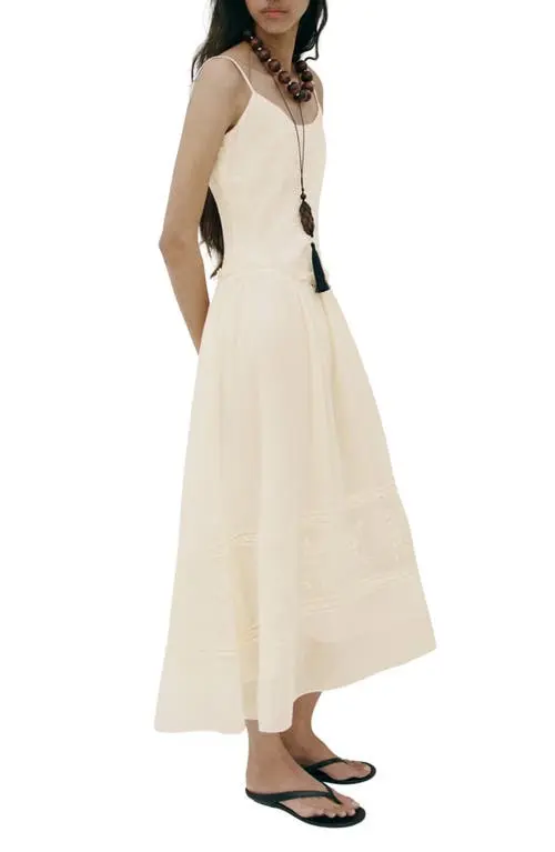 Mango Embroidered Detail Sleeveless Maxi Dress