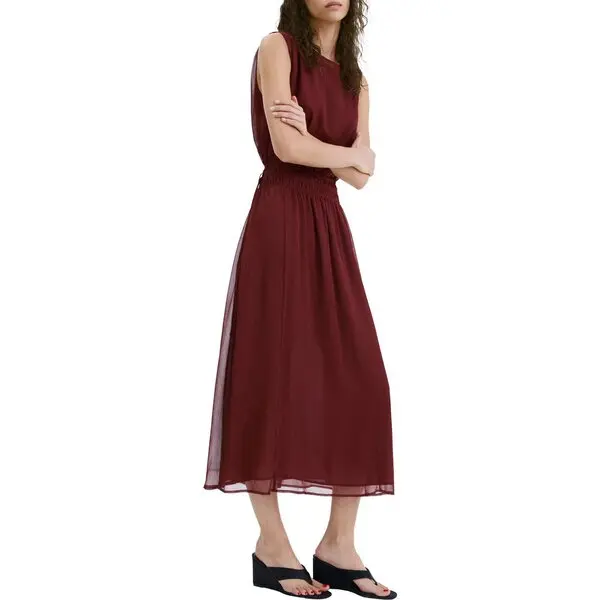 Mango Sleeveless Gathered Waist Dress