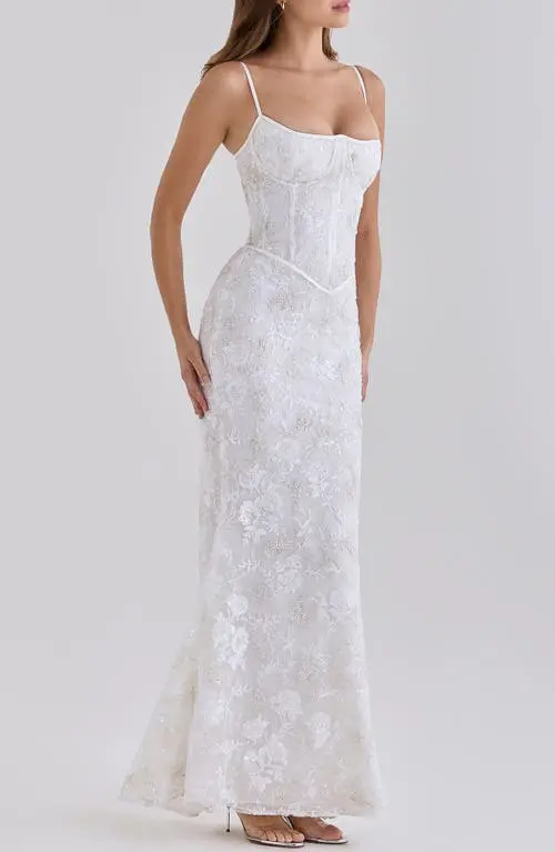 House Of Cb Naima Hand Beaded Gown