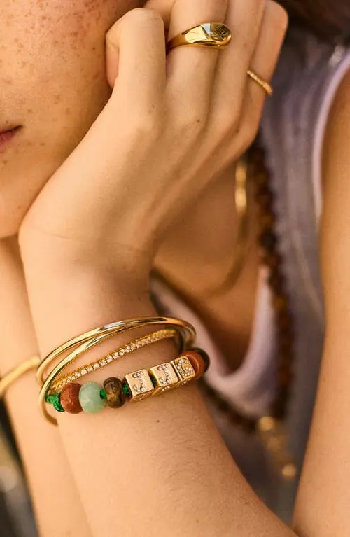 Baublebar Block Letter Semi-precious Bead Cord Bracelet - Green