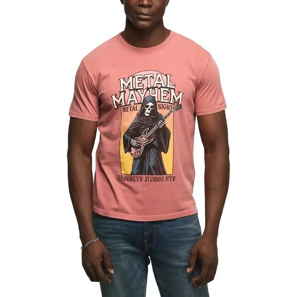 Lucky Brand Metal Mayhem Cotton Graphic T-shirt - Withered Rose