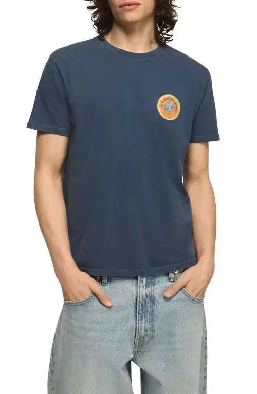 Lucky Brand Blue Moon Orange Cotton Graphic T-shirt - Dark Denim