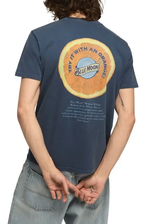 Lucky Brand Blue Moon Orange Cotton Graphic T-shirt