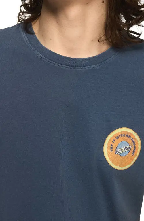 Lucky Brand Blue Moon Orange Cotton Graphic T-shirt