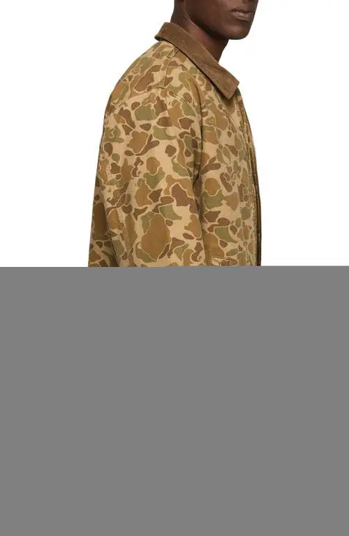 Lucky Brand Camouflage Cotton Canvas Zip Jacket