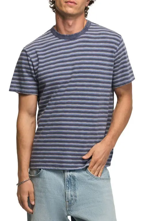 Lucky Brand Weekend Relaxed Stripe Cotton T-shirt - Blue Multi