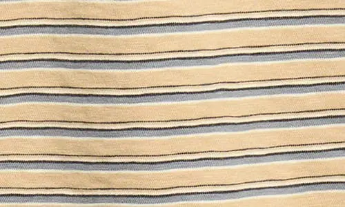 Lucky Brand Weekend Relaxed Stripe Cotton T-shirt - Khaki Multi