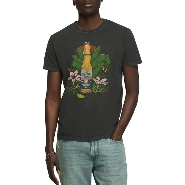 Lucky Brand Corona Tropical Cotton Graphic T-shirt - Jet Black