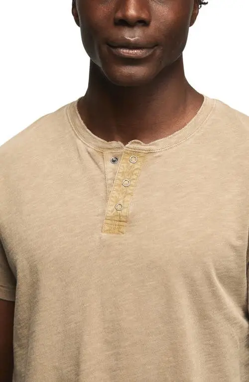 Lucky Brand Weekend Slub Cotton Henley - Timber Wolf