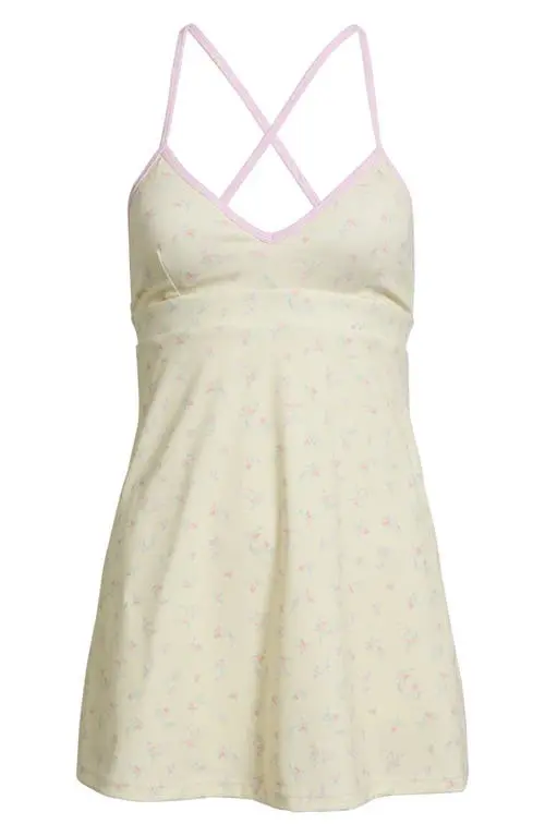 LoveShackFancy Floral Mini Dress - Lemon Haze