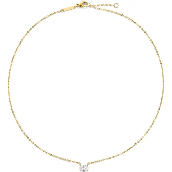 D.LOUISE D. Louise Oval Solitaire Necklace - Gold
