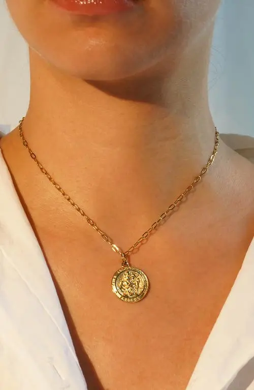 KOZAKH Saint Christopher Charm Pendant In 14k Plate