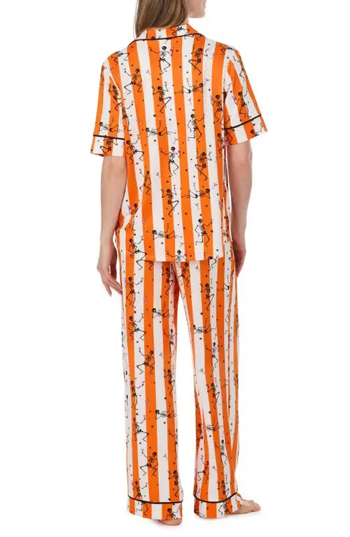 ROOM SERVICE Print Pajamas - Orange Stripe