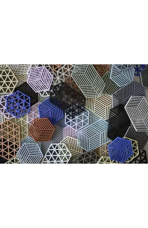 ZONE DENMARK Set Of 3 Silicone Trivets - Midnight/birch/fog Blue