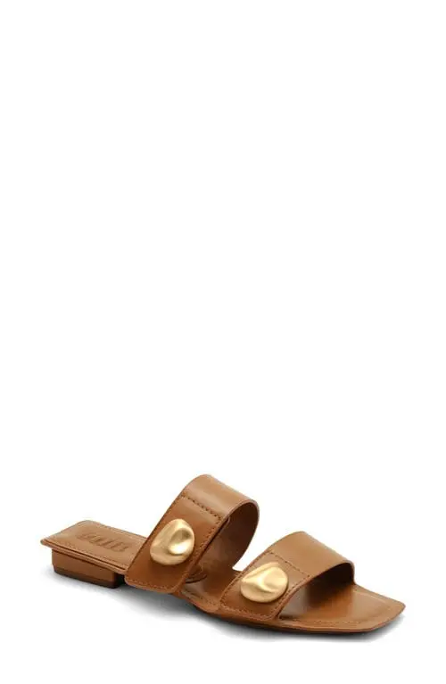 Cult Gaia Ezra Leather Slide Sandal - Rich Clay