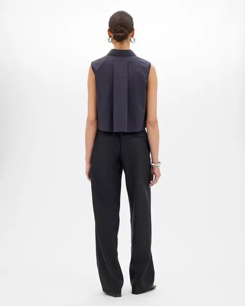 Another Tomorrow Cropped Sleeveless Shirt