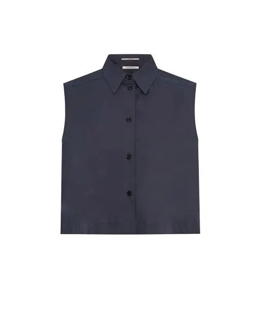 Another Tomorrow Cropped Sleeveless Shirt