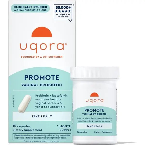 UQORA Promote Support Vaginal Health Probiotic For With Lactoferrin - None