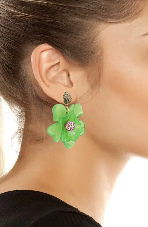 Kurt Geiger Eagle Resin Flower Statement Drop Earrings