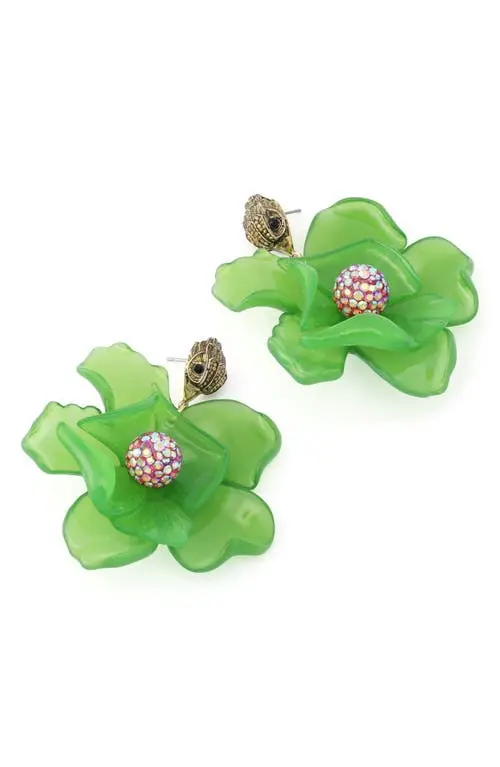 Kurt Geiger Eagle Resin Flower Statement Drop Earrings