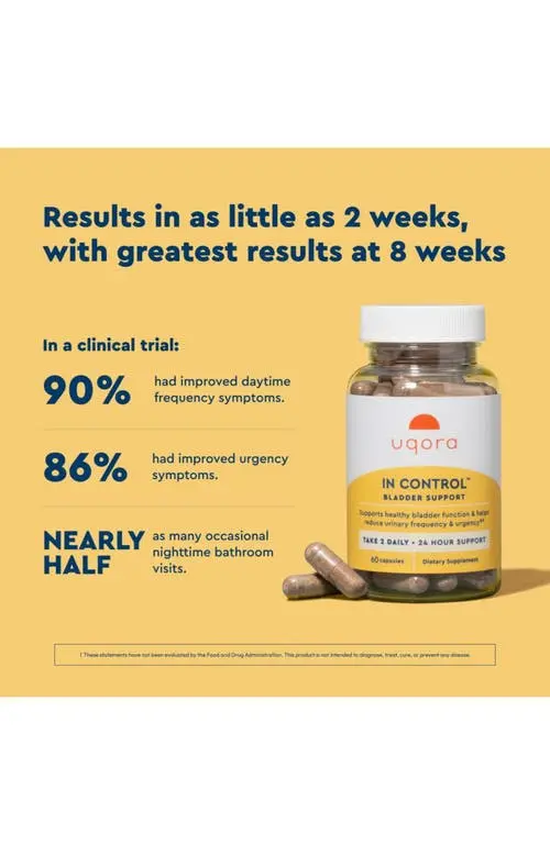 UQORA In Control Bladder Support Daily Bladder Care & Support For Urinary Comfort Made With Botanicals
