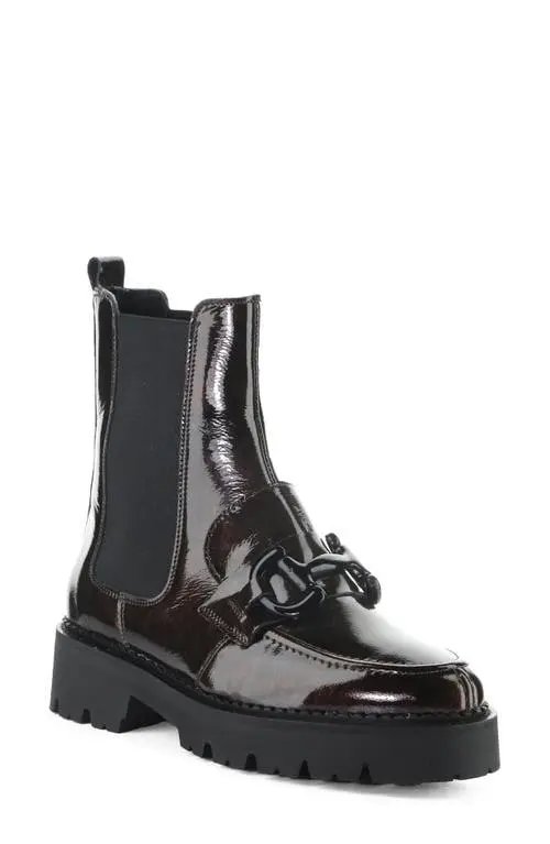 BOS. & CO. Bruma Bootie With Patent Finish - Dark Brown