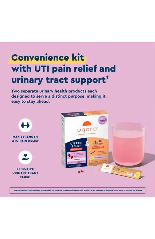 UQORA Uti Pain Relief And Urinary Tract Supplement Drink Mix Bundle