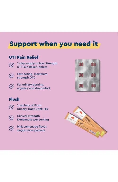 UQORA Uti Pain Relief And Urinary Tract Supplement Drink Mix Bundle