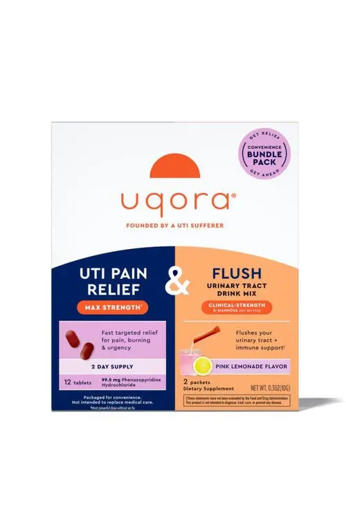 UQORA Uti Pain Relief And Urinary Tract Supplement Drink Mix Bundle - None