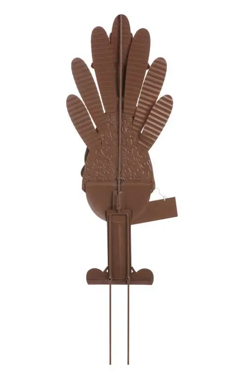 GLITZHOME Thanksgiving Metal Turkey Yard Stake Standing Decor Or Wall Sign