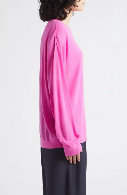LESET James Oversized Merino Wool Sweater - Azalea