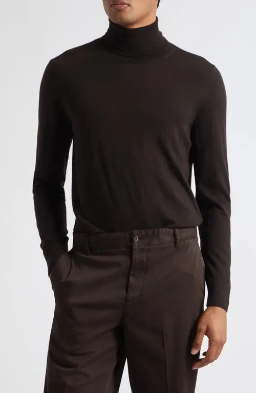 Isaia Wool Turtleneck Sweater - Dark Brown