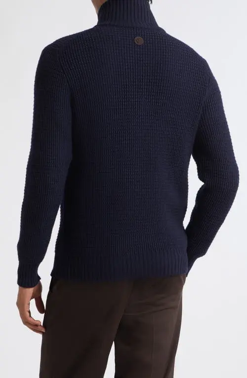 Isaia Wool Zip-up Bomber Cardigan