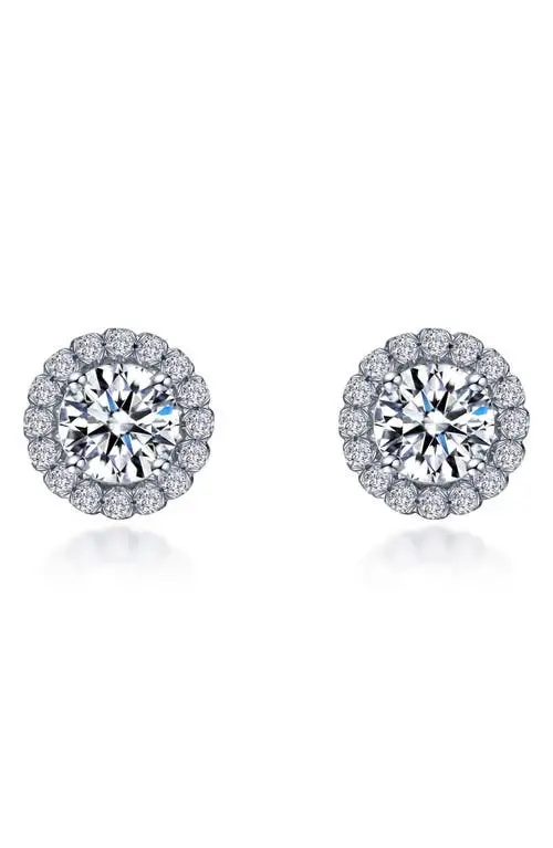 Lafonn Simulated Diamond Halo Stud Earrings - Silver