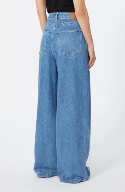 Sportmax Wide Leg Lyocell Denim Jeans - Midnight Blue