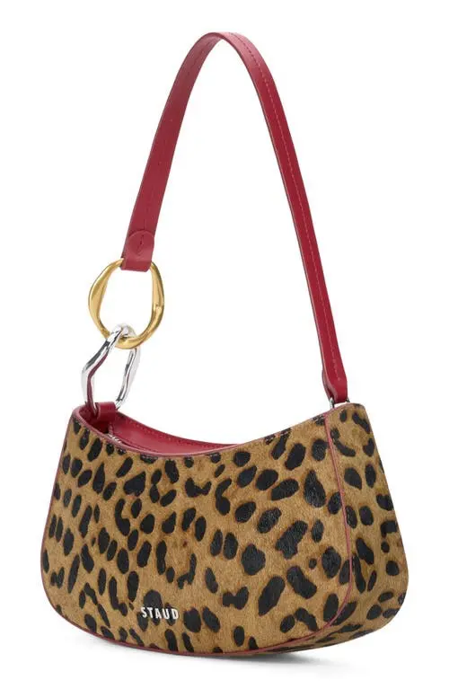 Staud Ollie Genuine Calf Hair Shoulder Bag - Cheetah