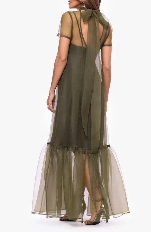 XSCAPE EVENINGS Organza Overlay Gown