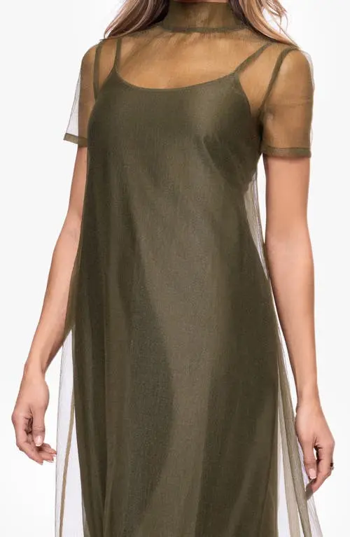 XSCAPE EVENINGS Organza Overlay Gown